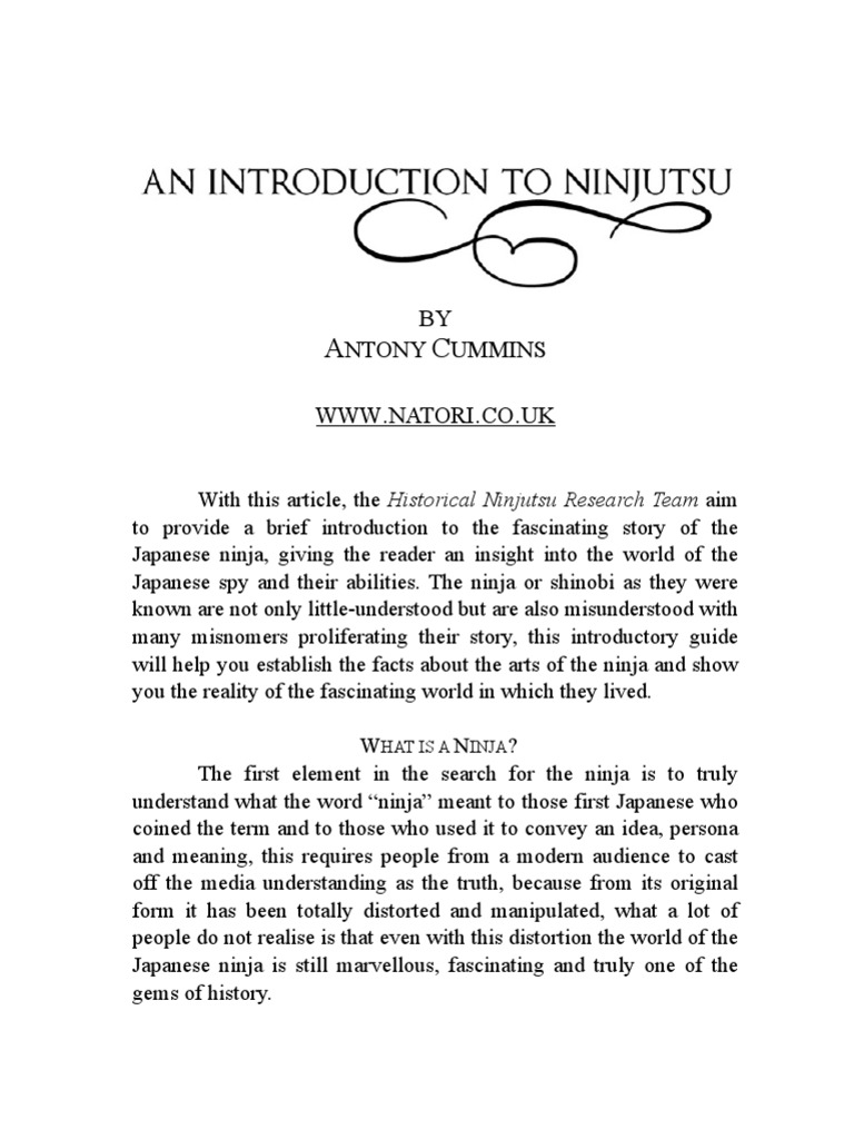 An Introduction To Ninjutsu | PDF | Social Science | General Fiction