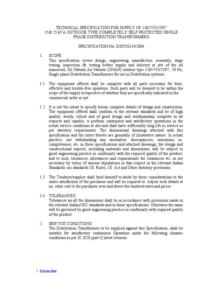 63 15 25 KVA Single Phase Dist Xmer | PDF | Fuse (Electrical) | Transformer