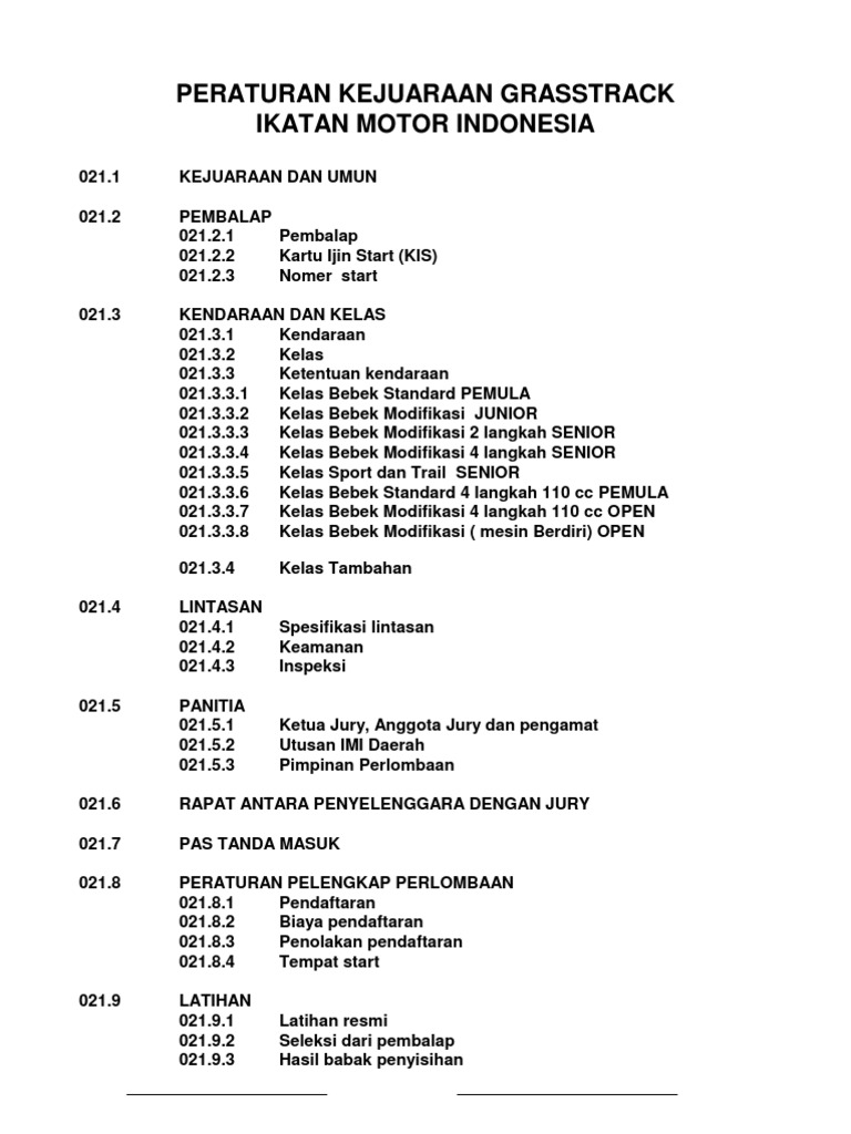 Peraturan Nasional Imi - Grasstrack 2013 | PDF