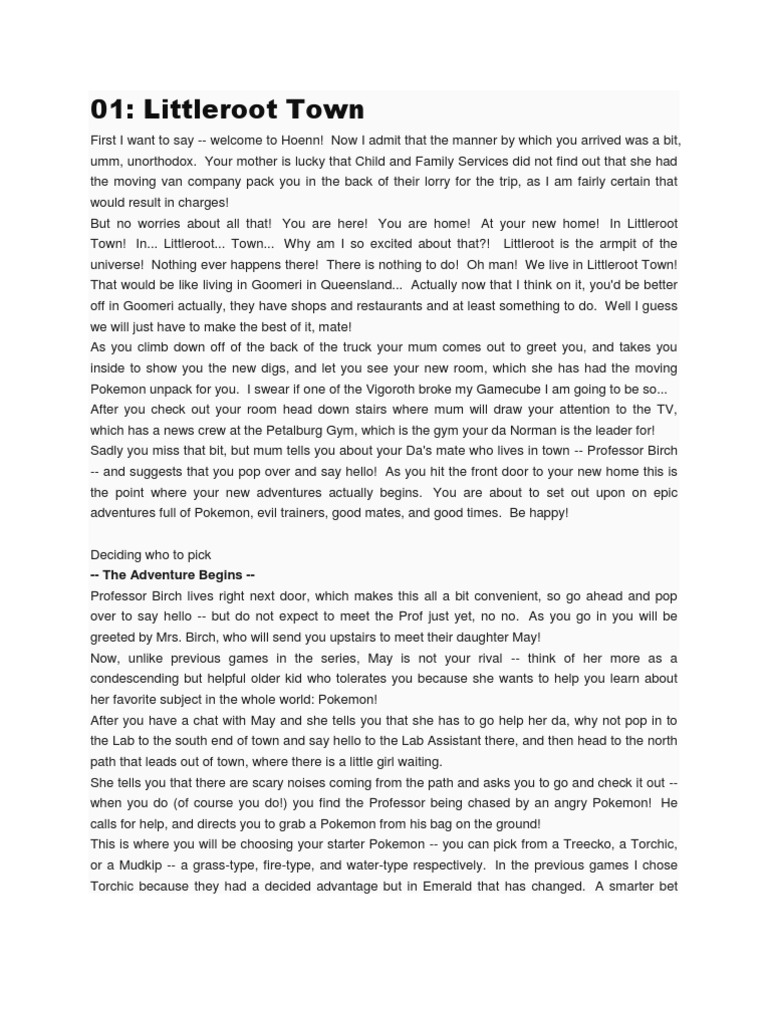Pokemon Emerald Guide 01-09 | PDF | Pokémon | Evolution