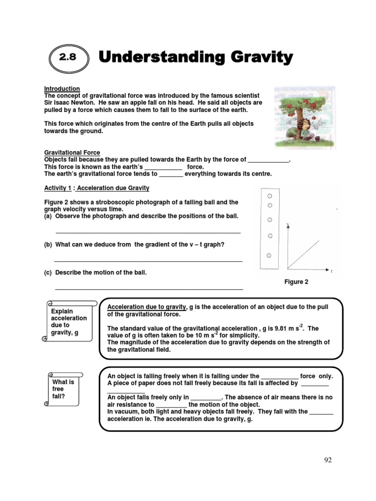 2.8 Gravitational Force - Doc Physics Form 4 Chapter 2 Force | PDF ...