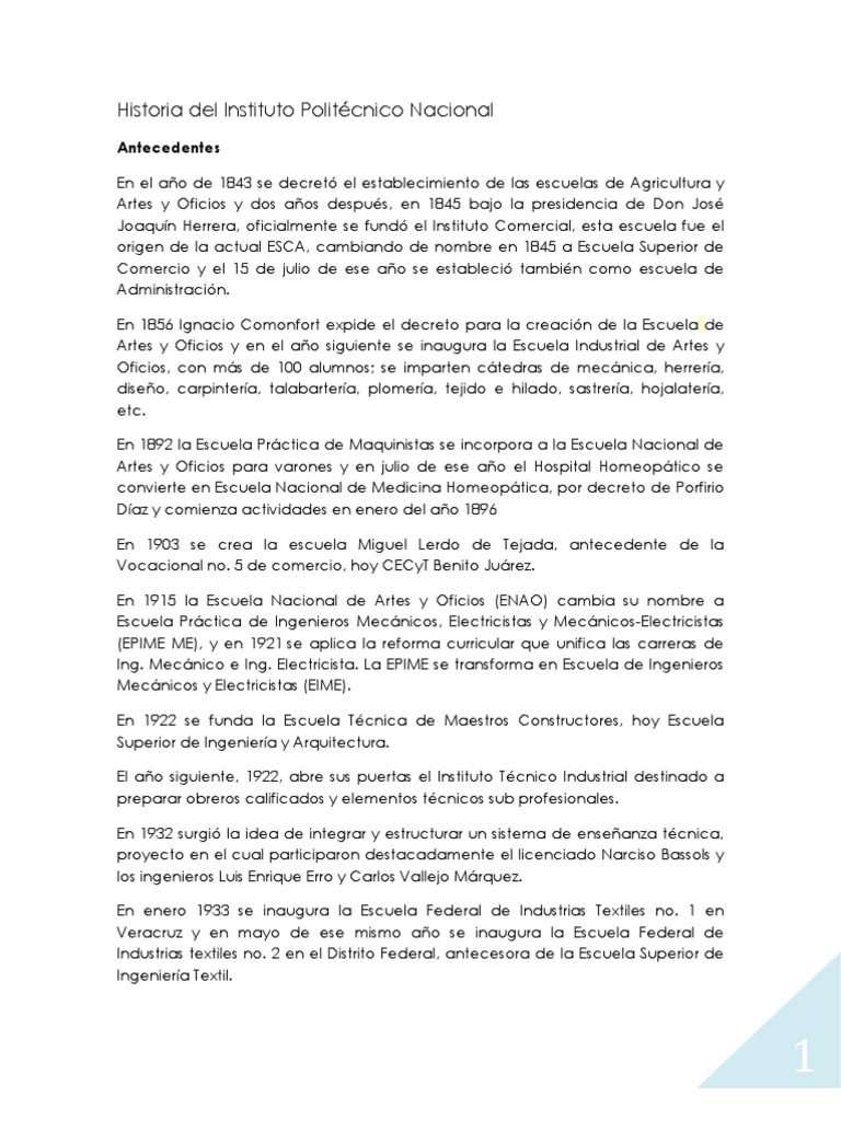Historia Del Ipn | PDF | Ciencia y Tecnología | Science