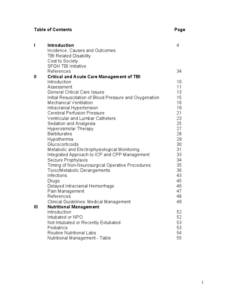 TBI Management Guidelines and Resources | PDF | Traumatic Brain Injury ...