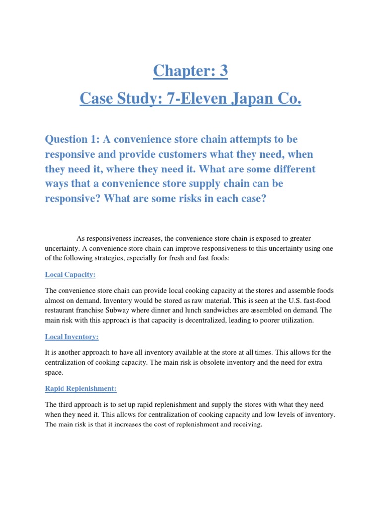 7-Eleven Japan's Supply Chain Strategies | PDF | Convenience Store | Retail