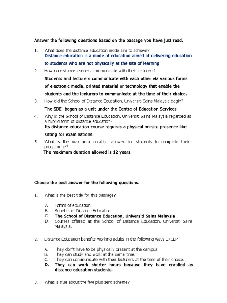 Distance Education at Universiti Sains Malaysia | PDF | Distance ...