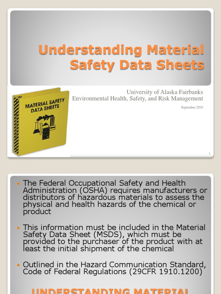 Understanding Material Safety Data Sheets | PDF | Flammability ...