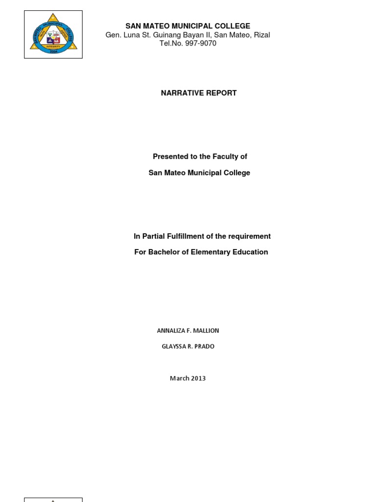 Narrative Report | PDF | Employment | Pedagogy