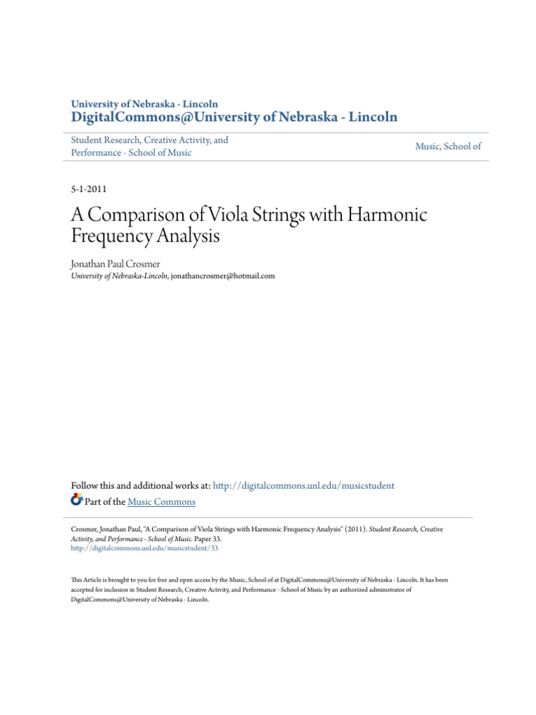 Viola String Harmonic Analysis | PDF