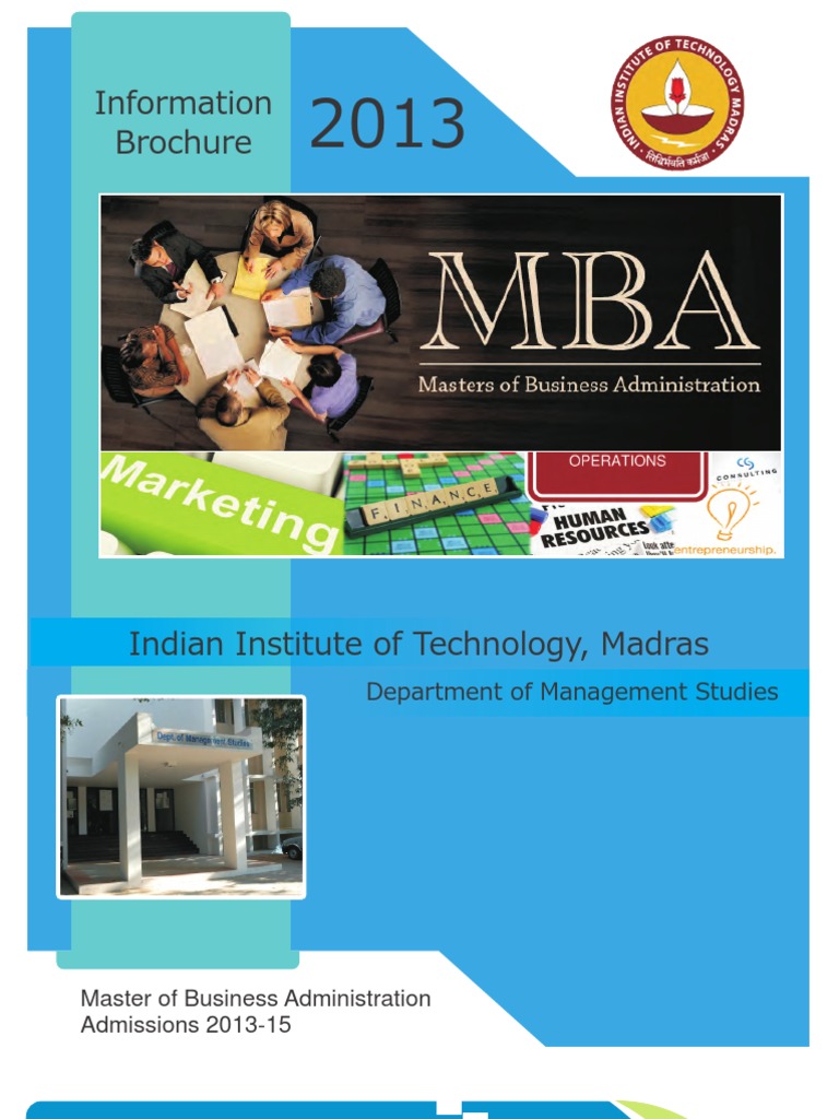 MBA Program Overview at IIT Madras | PDF | Master Of Business ...