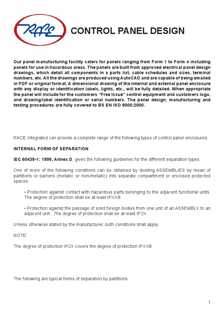Control Panel Forms and Separation Types | PDF | Electrical Conductor ...