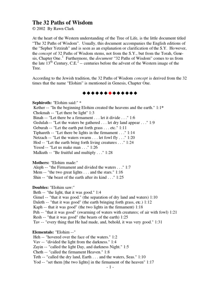 The 32 Paths of Wisdom | PDF | Major Arcana | Kabbalah