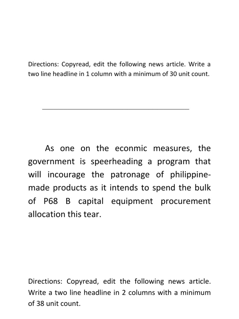 Copyreading Activity | PDF | Metro Manila | Government