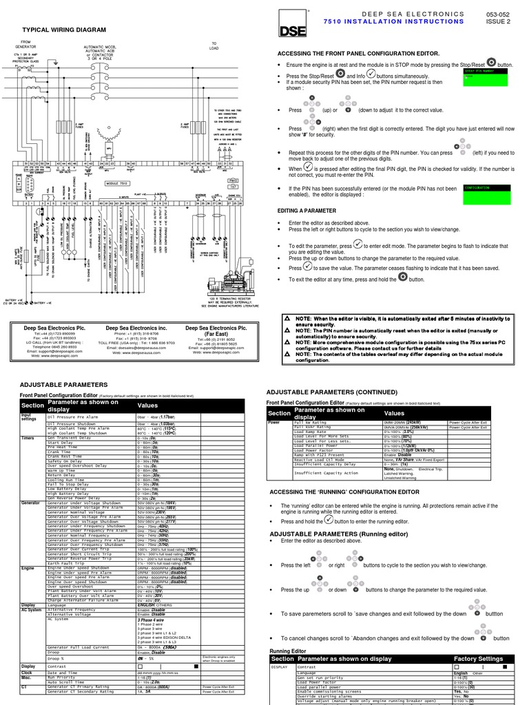 DSE 7510 Installation Instructions | PDF | Voltage | Programmable Logic ...