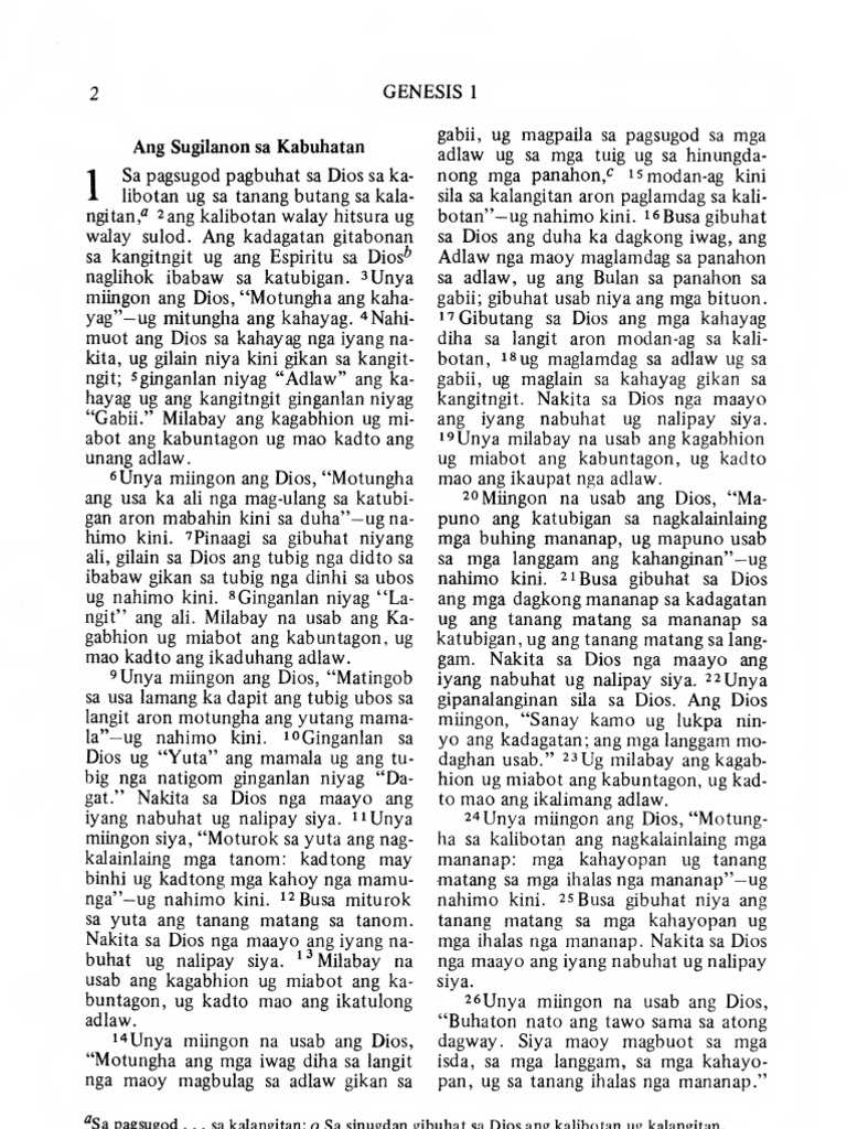 Cebuano Bible - Genesis 1 | PDF