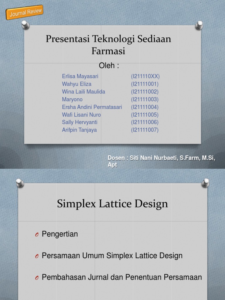 Simplex Lattice Design Pdf
