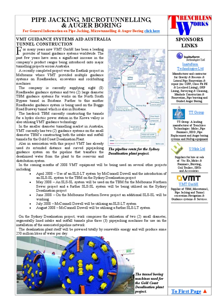 Pipe Jacking | PDF | Tunnel | Infrastructure