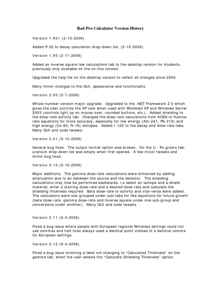 Rad Pro Calculator | PDF | Gamma Ray | Image Scanner
