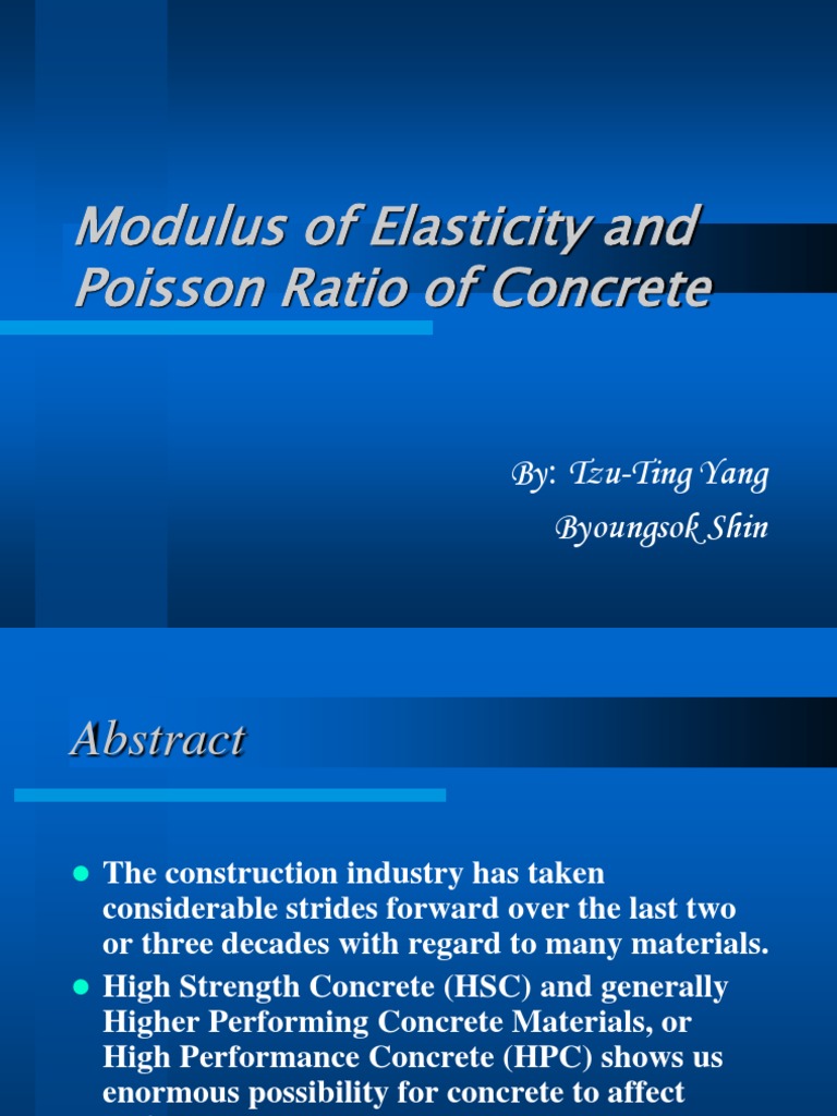 Concrete Elasticity Modulus | PDF | Young's Modulus | Strength Of Materials