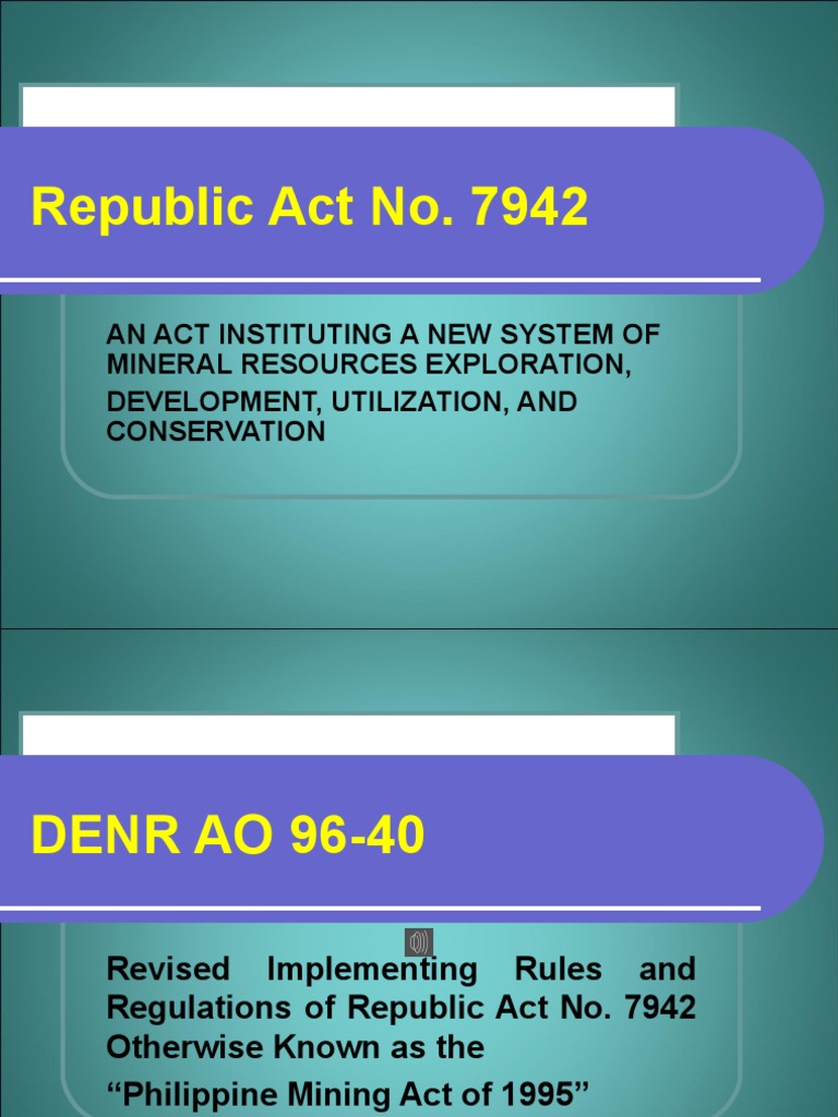 Republic Act No 7942 PDF Contractual Term Mining