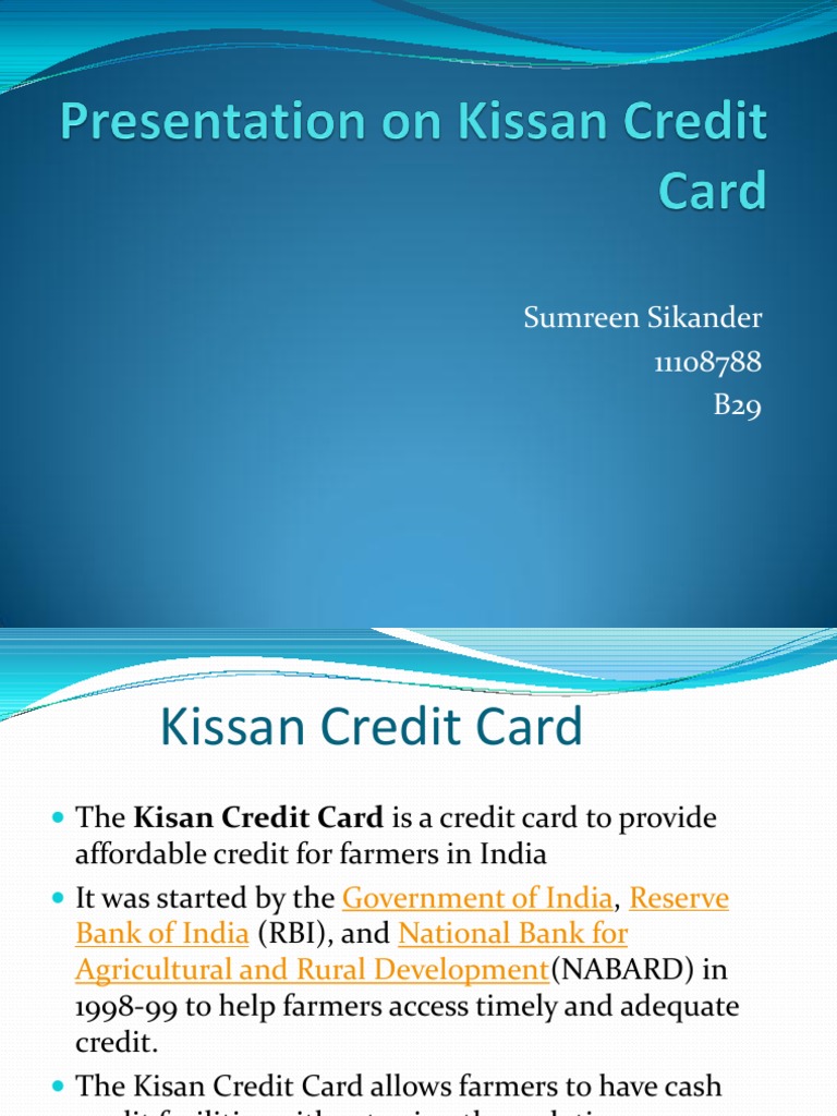 Kissan Credit Card | PDF | Credit (Finance) | Banks