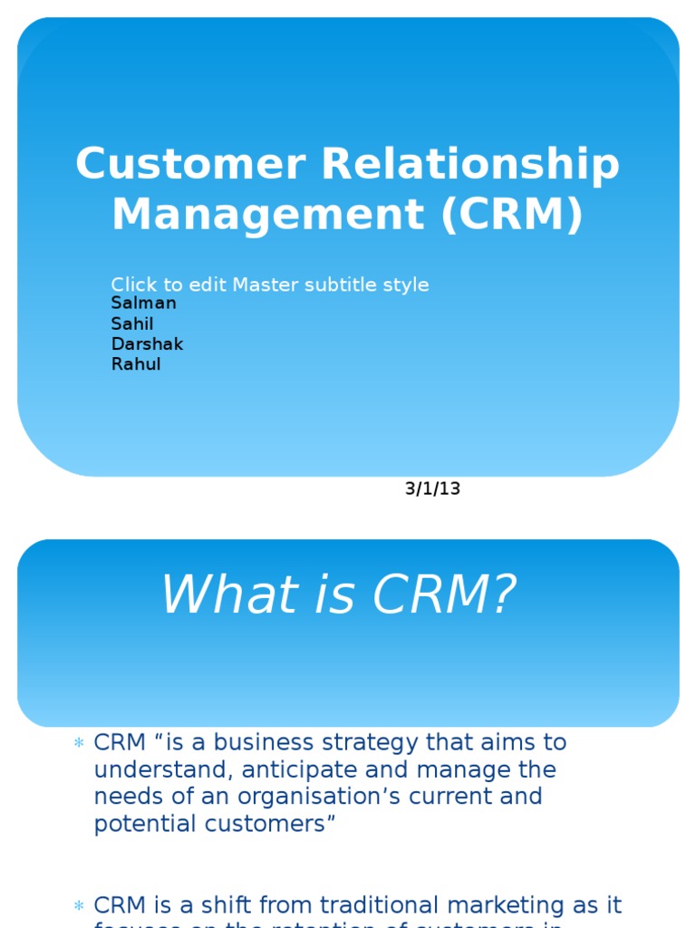 Understanding Customer Relationship Management | PDF | Customer ...