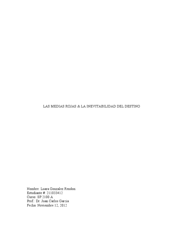 Las Medias Rojas | PDF