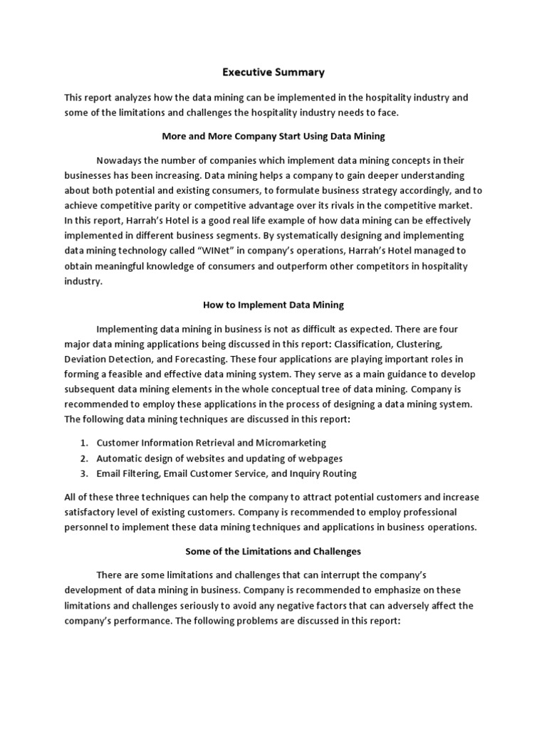 Executive Summary | PDF | Data Mining | Data
