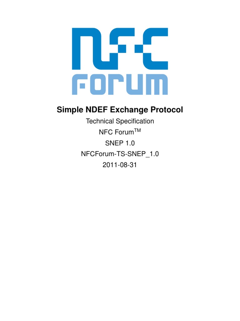 NFC Simple NDEF Exchange Protocol Specification | PDF | Near Field ...