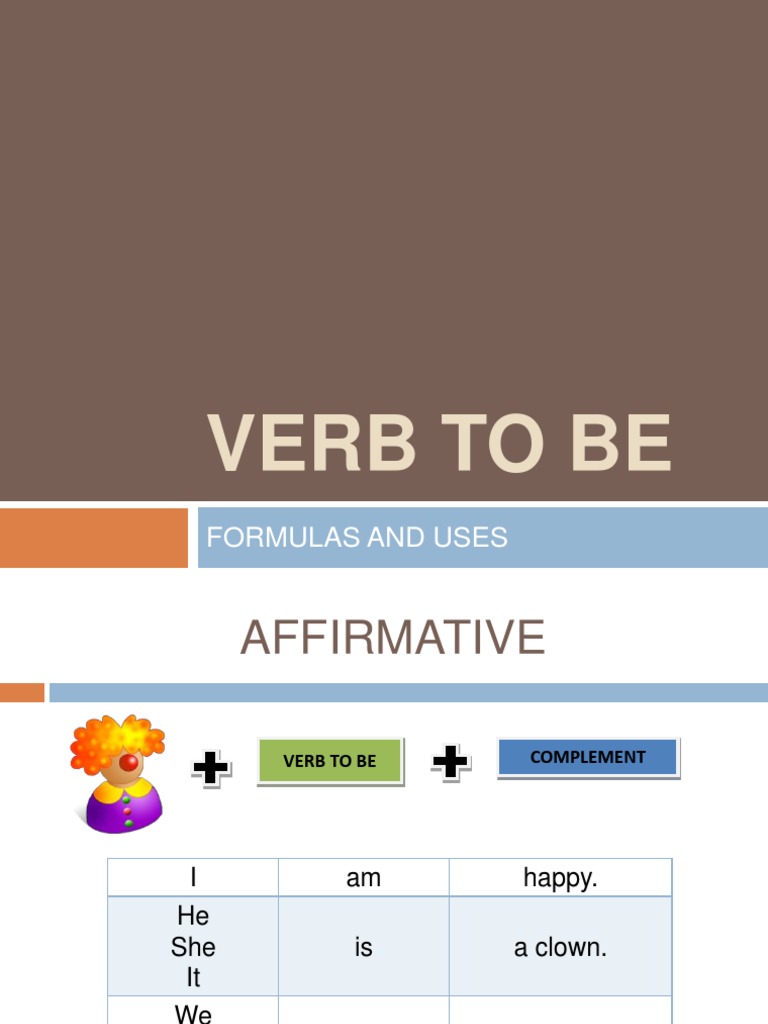 Verb To Be Formulas | PDF