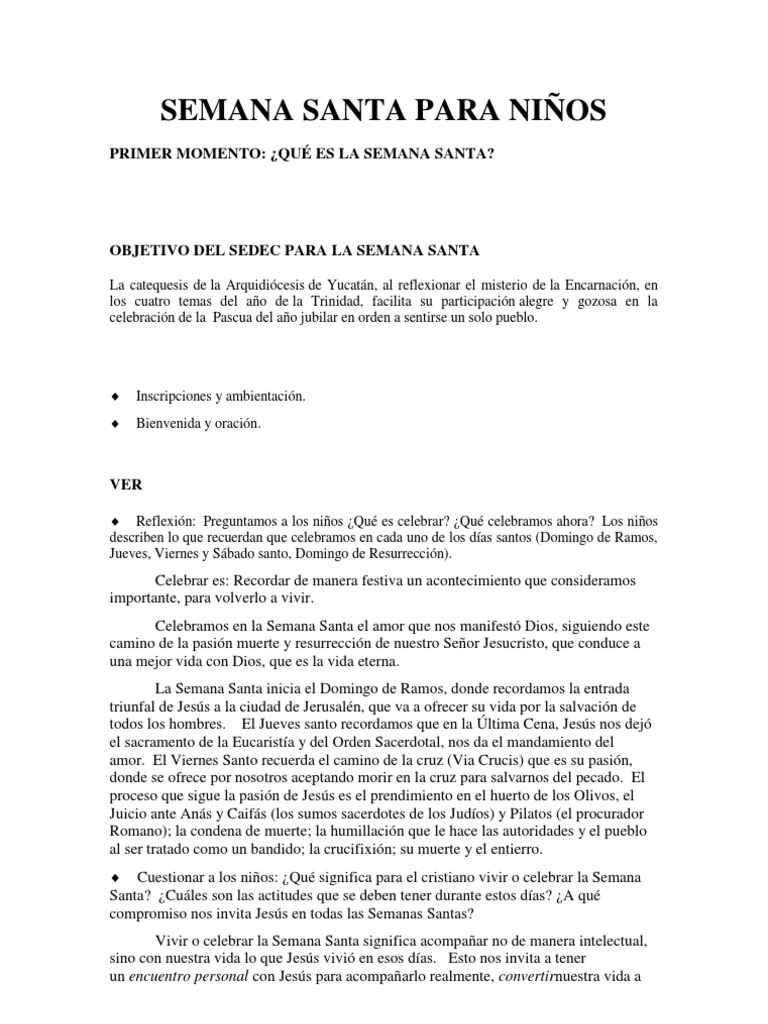 Semana Santa para Niños | PDF | eucaristía | Misa (liturgia)