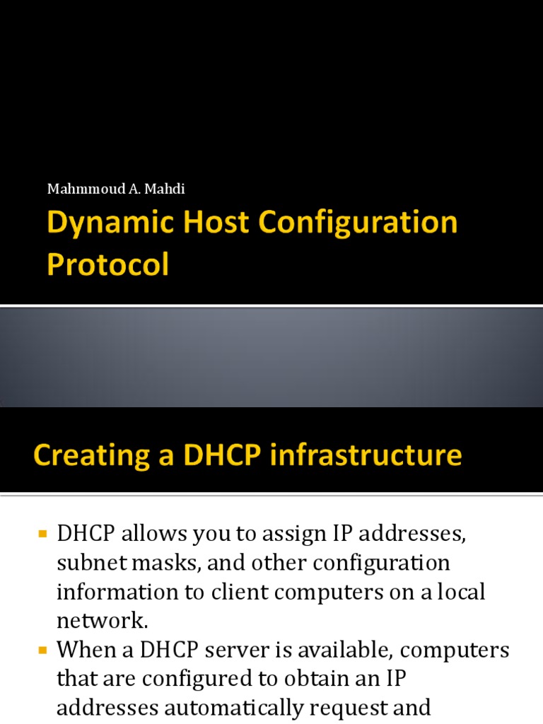 Lesson 6 Dynamic Host Configuration Protocol Dhcp Part1 Pdf Ip Address Domain Name System 