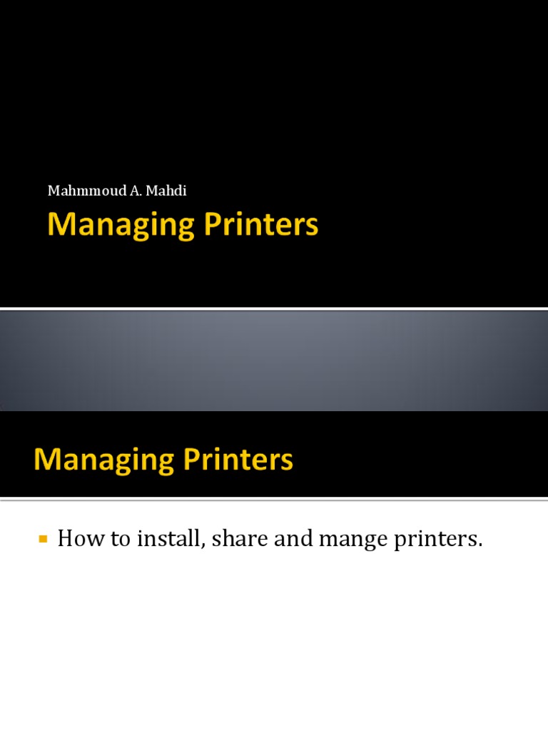 Lesson 10: Managing Printers | PDF | Group Policy | Printer (Computing)