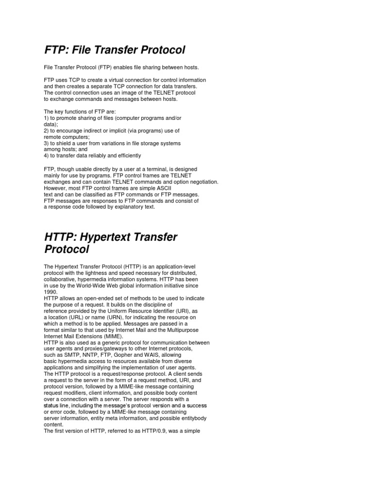 FTP: File Transfer Protocol | PDF | Hypertext Transfer Protocol | File ...