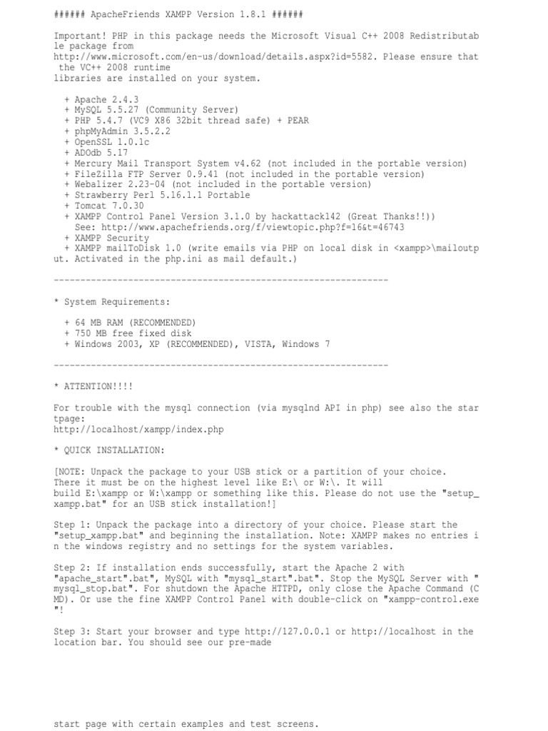 Xampp Manual | PDF | Superuser | Php