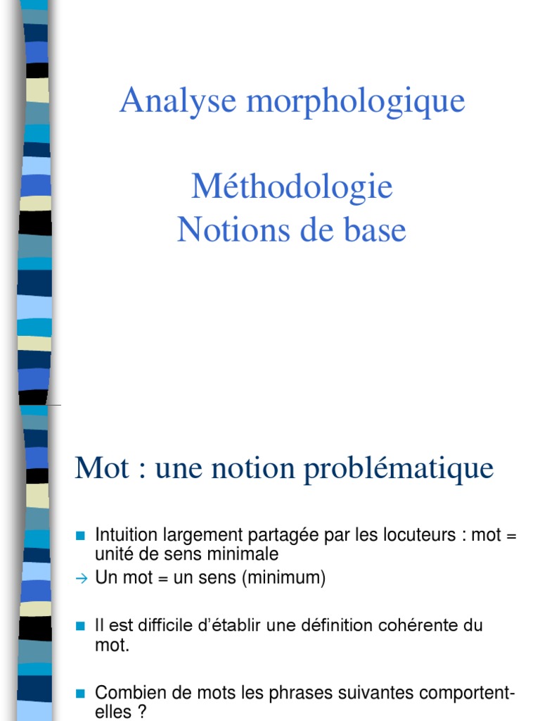Analyse Morphologique 2 | PDF | Définition | Mot