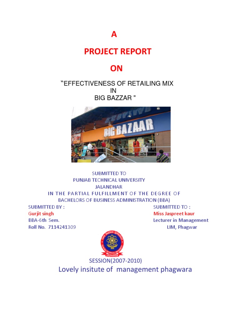 Project Report | PDF | Retail | Distribution (Business)