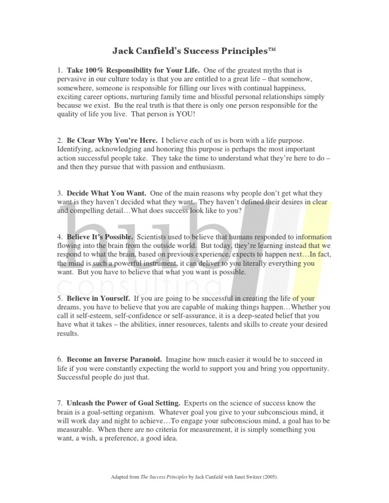 Success Principles | PDF