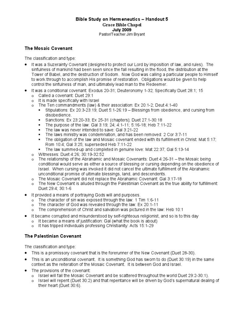 Bible Study On Hermeneutics - Handout 5 Grace Bible Chapel: Pastor ...