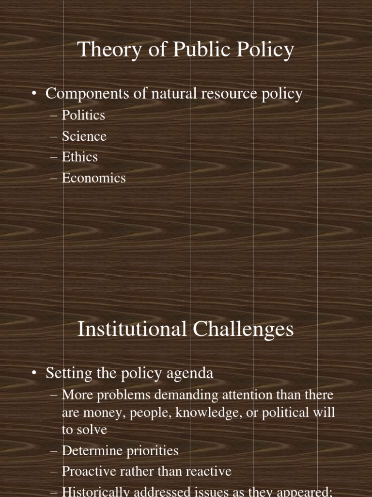 Theory of Public Policy | Policy | Institution