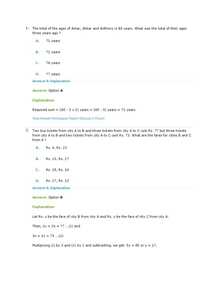 A. B. C. D.: Answer: Explanation | PDF | Finger | Teaching Mathematics