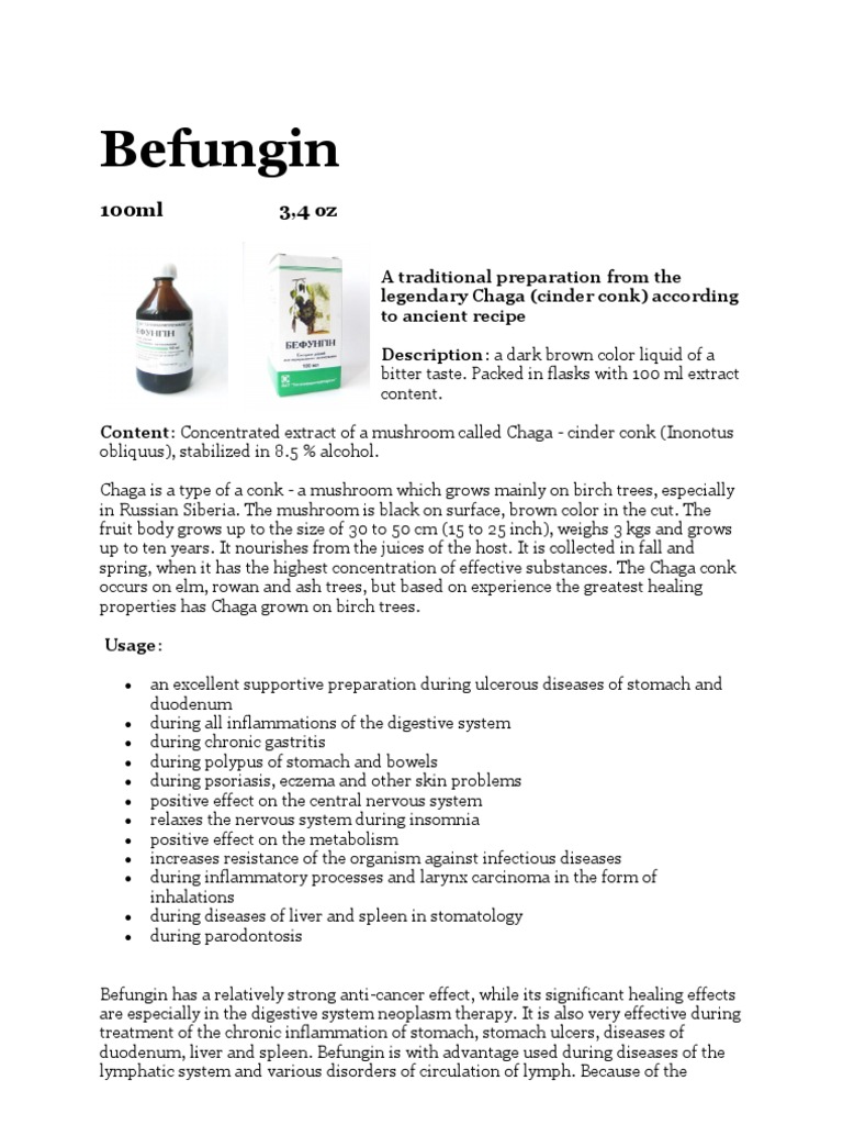 Befungin: Chaga Extract Benefits | PDF | Human Digestive System ...