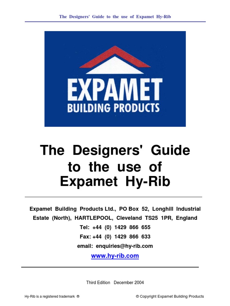 The Designers' Guide To The Use of Expamet Hy-Rib | PDF