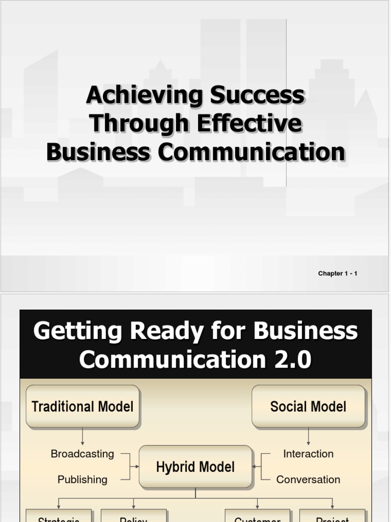Achieving Success Through Effective Business Communication: Chapter 1 ...