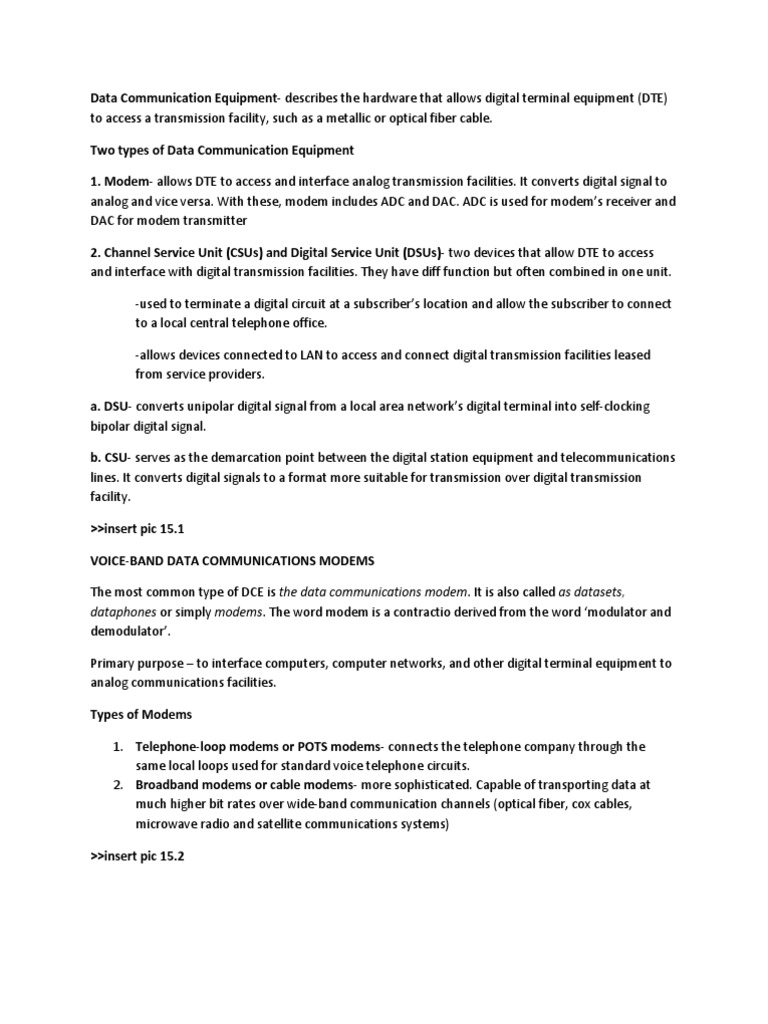 Overview of Data Communication Equipment | PDF | Modulation | Modem