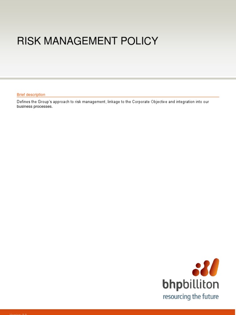 Risk Management Policy | PDF