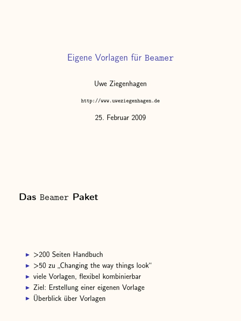 LaTeX Beamer Template Tutorial PDF