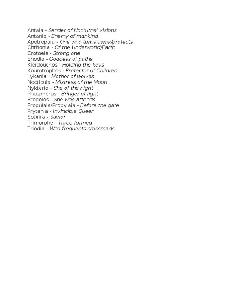 Goddesses and Their Divine Attributes: A Study of Epithets Referencing ...