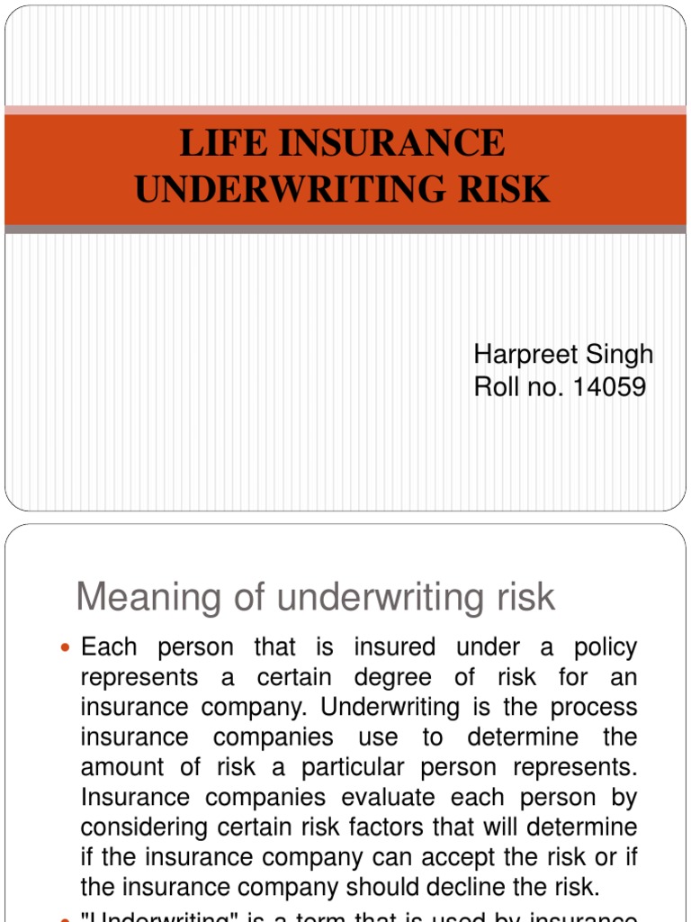 Underwriting Risk Process Under Life Insurance | PDF | Underwriting ...