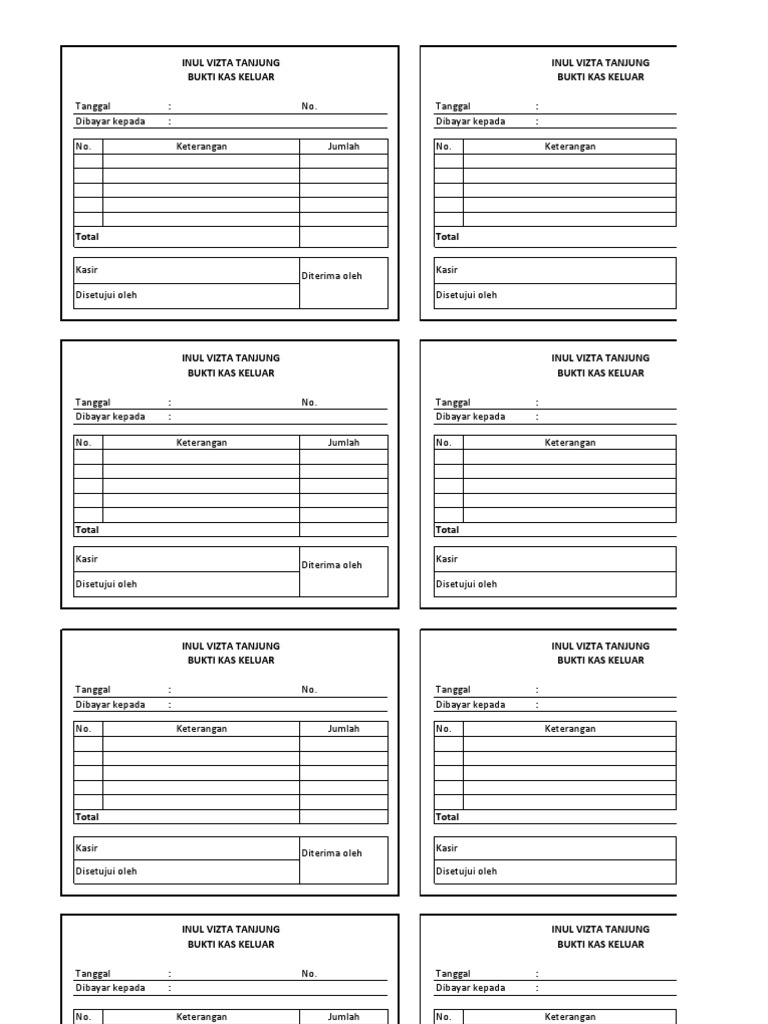 Form Bukti Kas Keluar | PDF