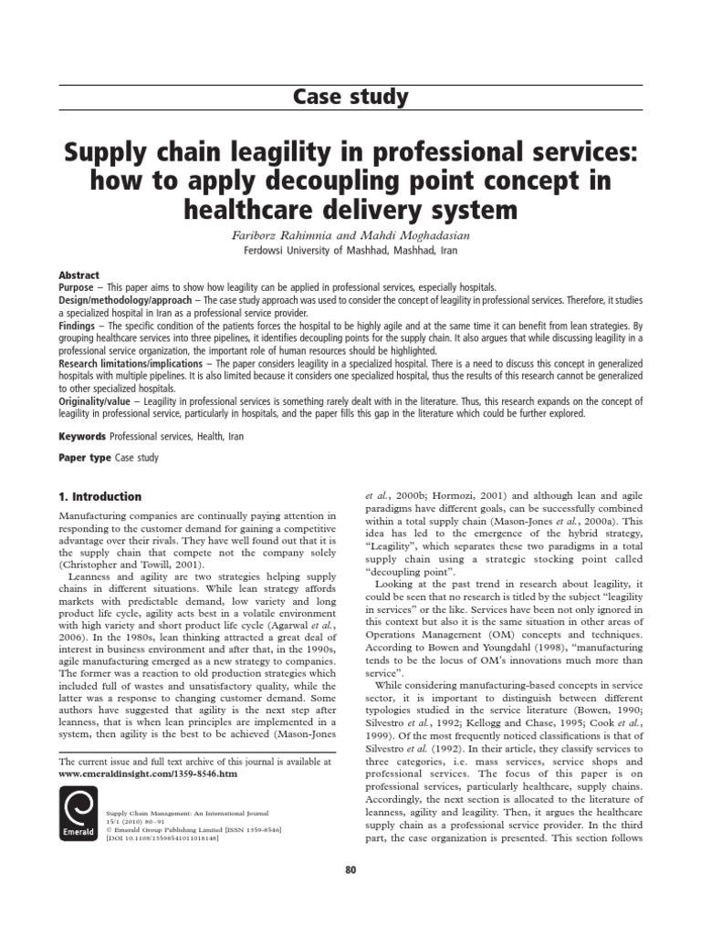 Supply Chain Leagility in Professional Services: How To Apply ...